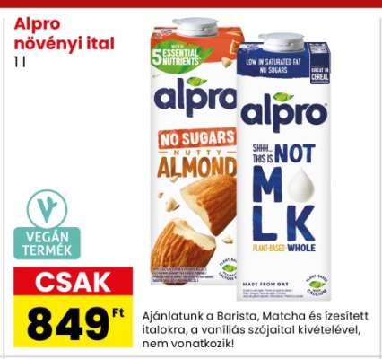 NÖVÉNYI TEJ ajánlatok - SPAR • Ma ettől az ártól: 849,00 Ft